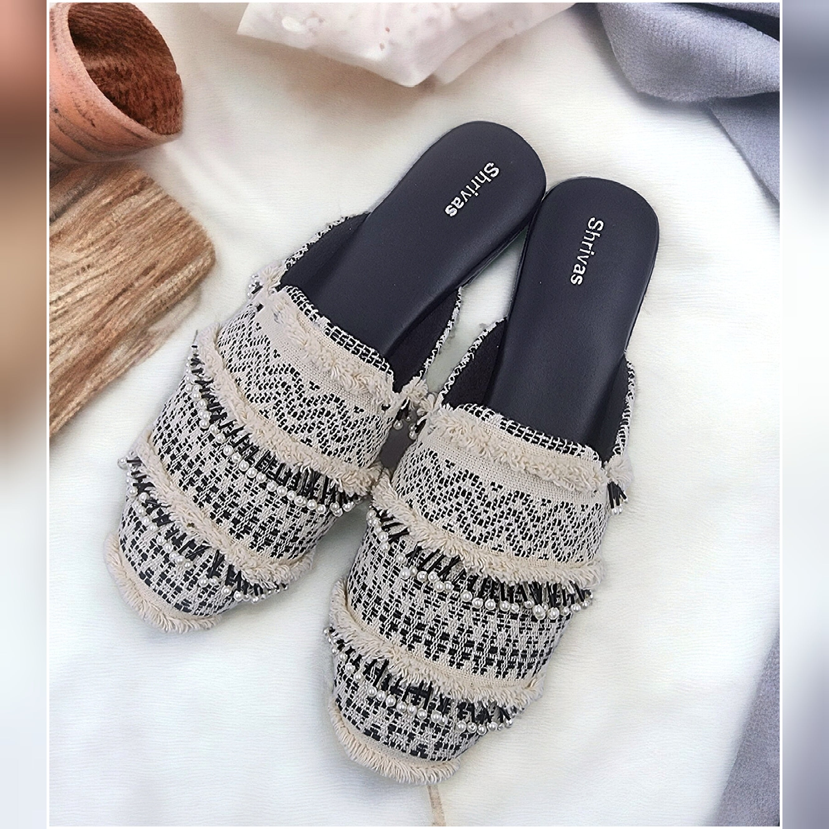 Women embroidered mules Boho mules – Shrivas by Archita Mehta